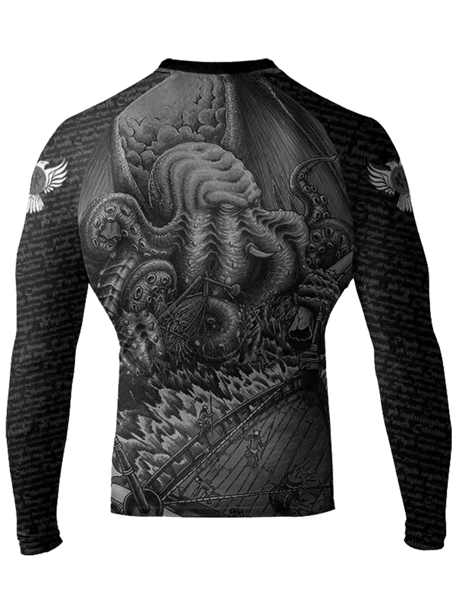 Raven Fightwear Men's Cthulhu Jiu Jitsu BJJ Rash Guard MMA Black ...