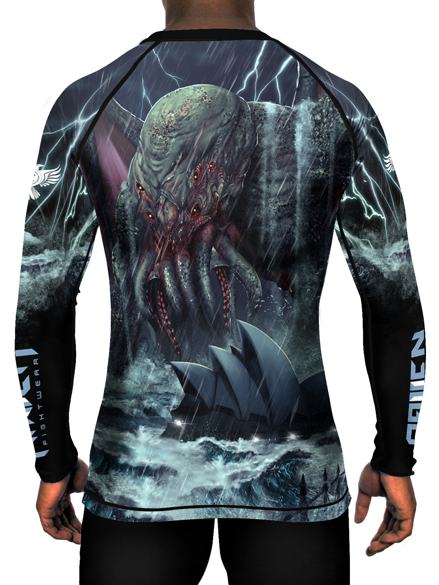 Raven Fightwear Men's Cthulhu Rises BJJ Rash Guard MMA Black - Walmart.com