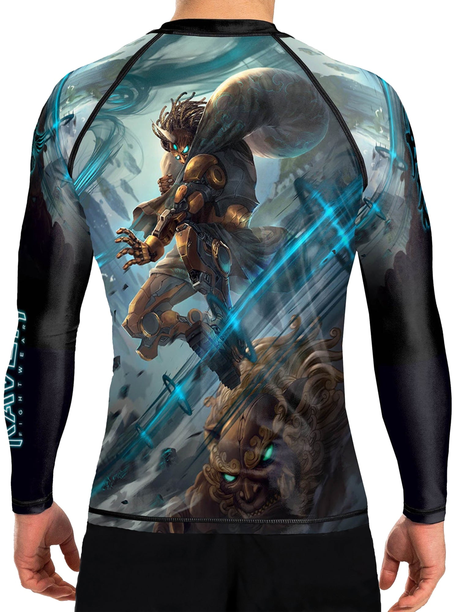 Raven Fightwear Men's Cybernetic Fujin God of Wind BJJ Rash Guard MMA ...