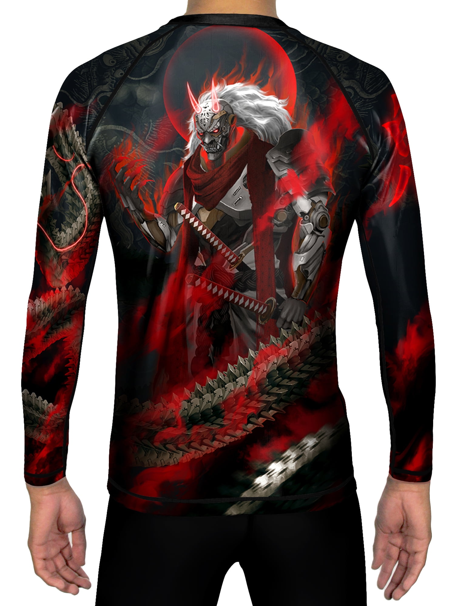 Raven Fightwear Men's Cybernetic Oni BJJ Rash Guard MMA Black - Walmart.com