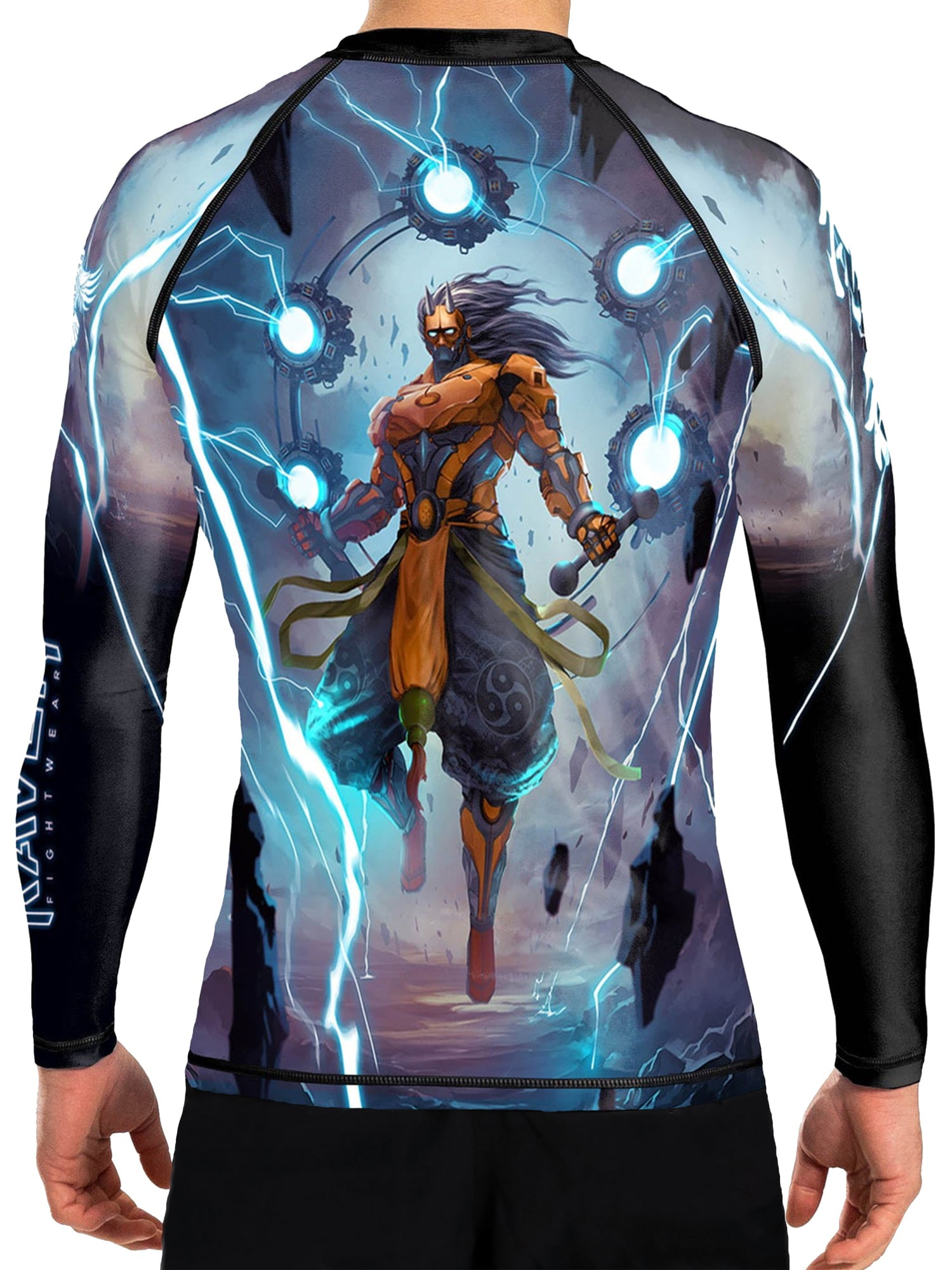 Raven Fightwear Men's Cybernetic Raijin God of Thunder BJJ Rash Guard ...