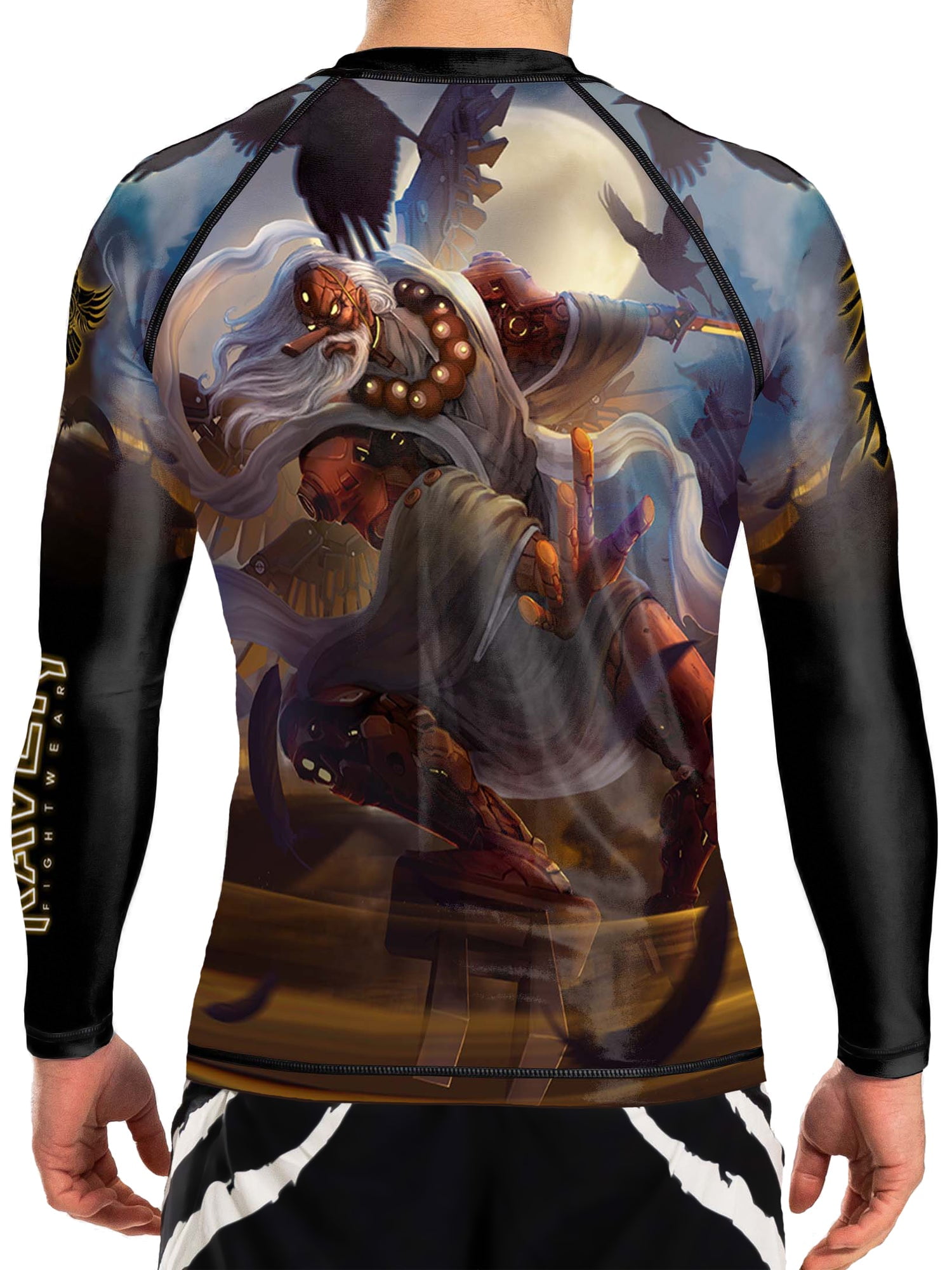 Raven Fightwear Men's Cybernetic Tengu BJJ Rash Guard MMA Black ...
