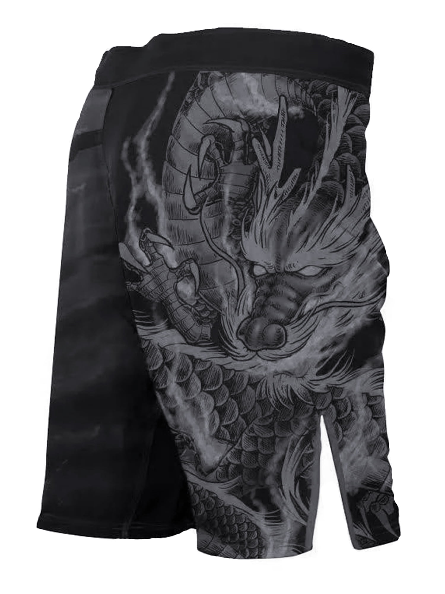 Raven Fightwear Men's Dragon Fire Element MMA Shorts BJJ Black Edition ...