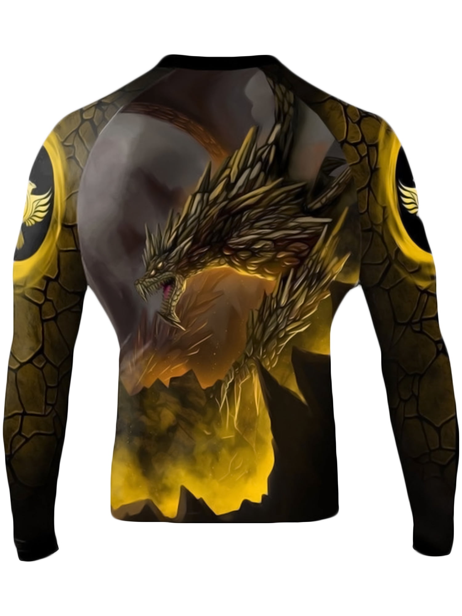Raven Fightwear Men's Earth Dragon BJJ Jiu Jitsu Rash Guard MMA ...