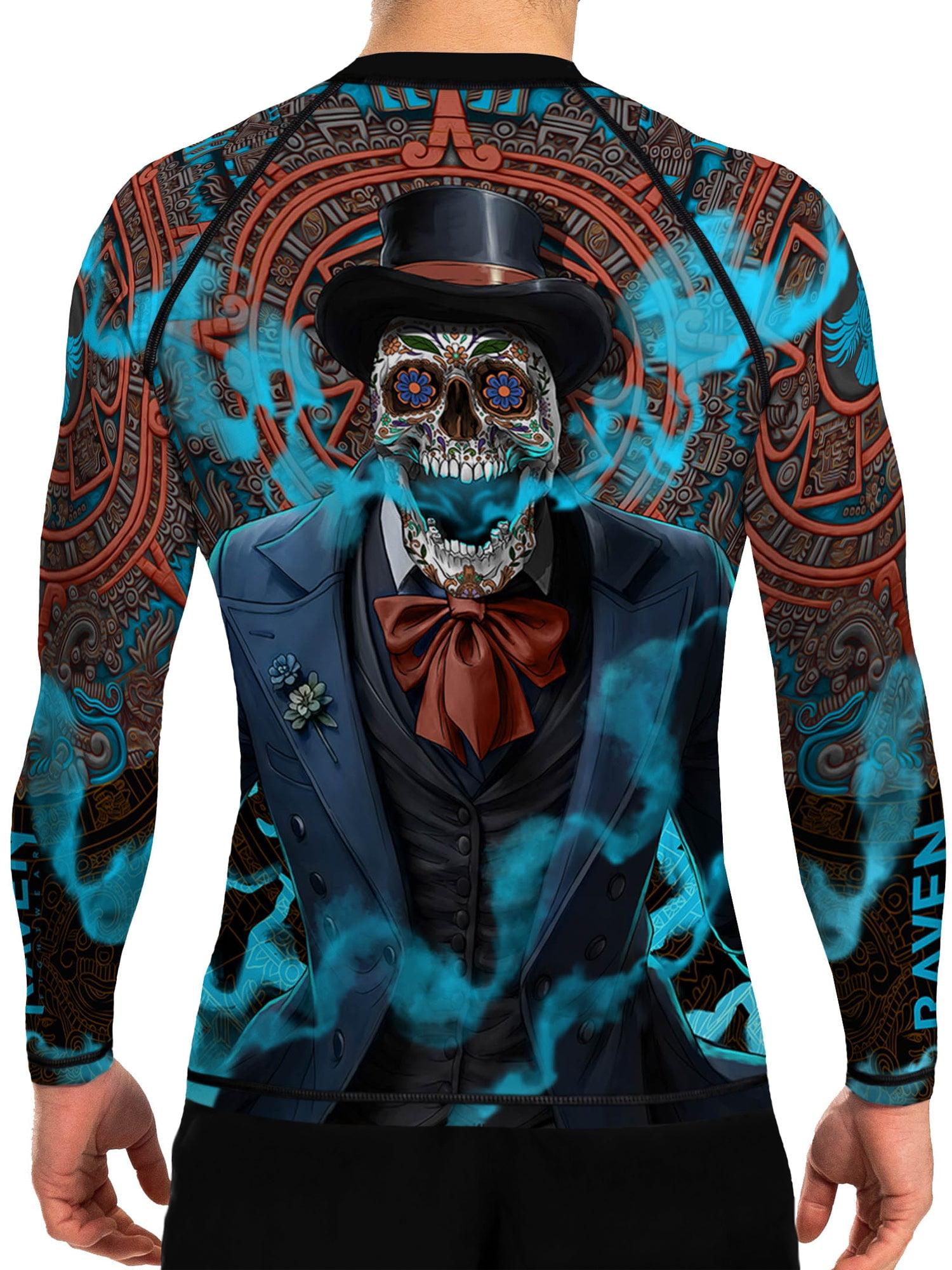 Raven Fightwear Men's El Catrin de los Muertos BJJ Rash Guard MMA Black ...