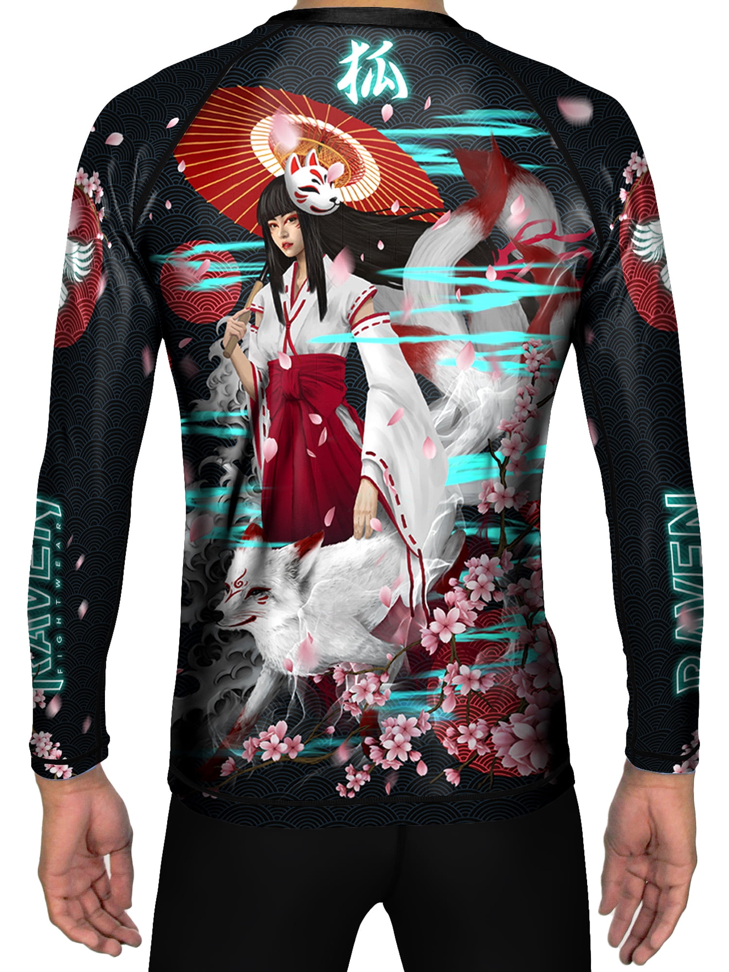 Raven Fightwear Men's Kitsune Fox BJJ Rash Guard MMA Black - Walmart.com