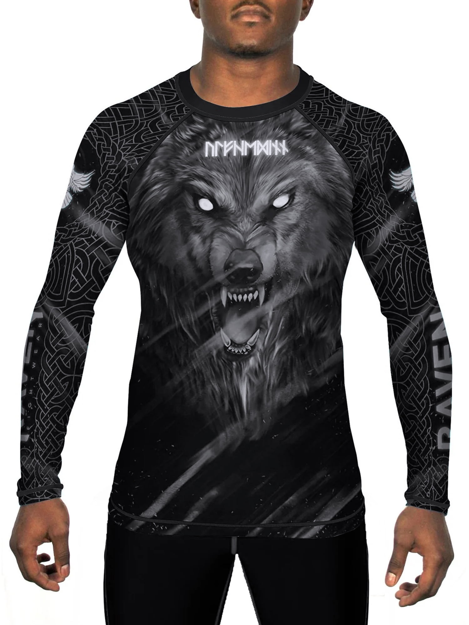 Raven Fightwear Men's Nordic Wolf Warrior Ulfhedinn 2.0 BJJ Rash Guard ...