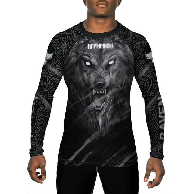 Raven Fightwear Men's Nordic Wolf Warrior Ulfhedinn 2.0 BJJ Rash Guard ...