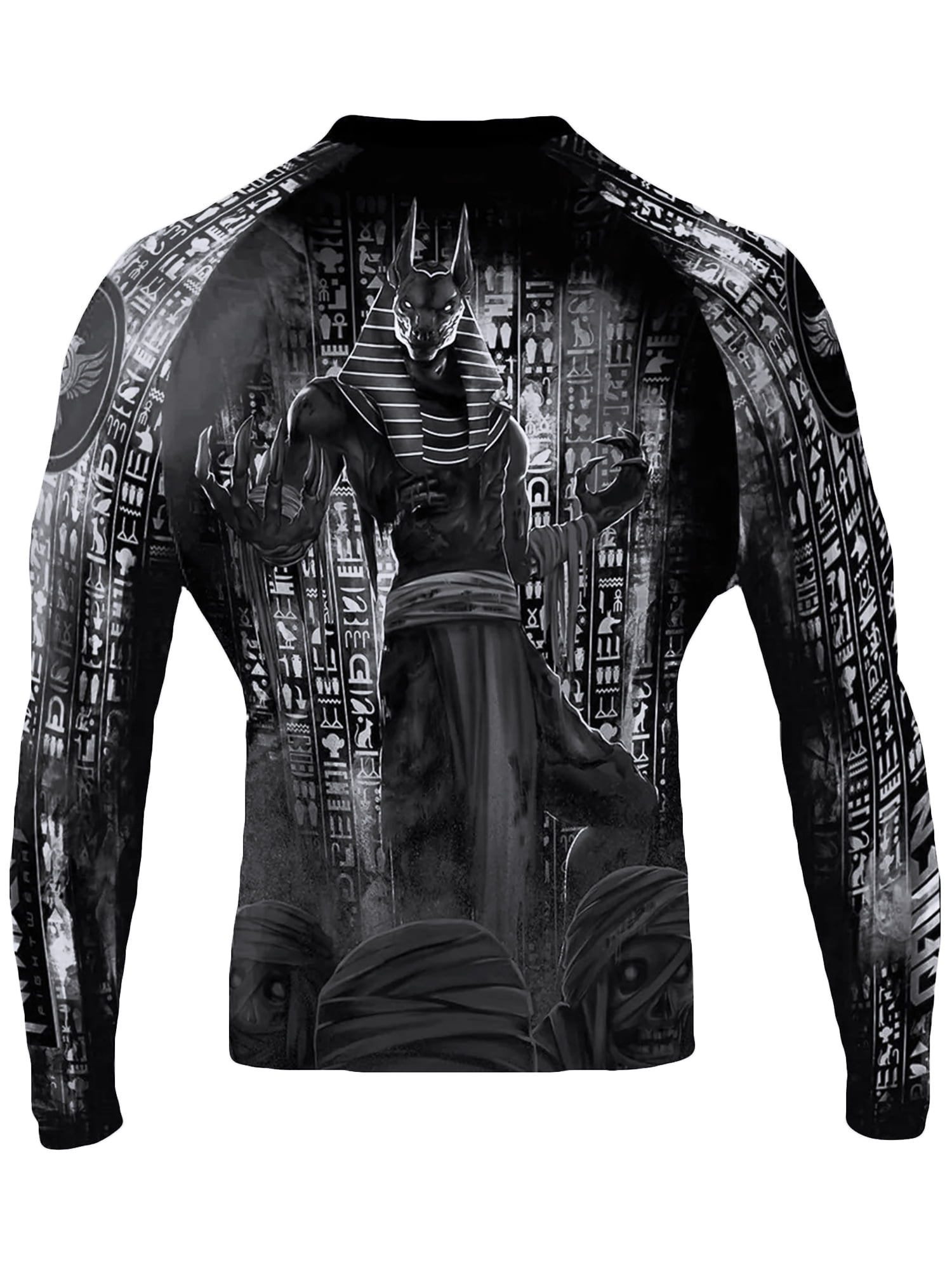 Raven Fightwear Men's The Egyptian God Anubis BJJ Rash Guard Long ...