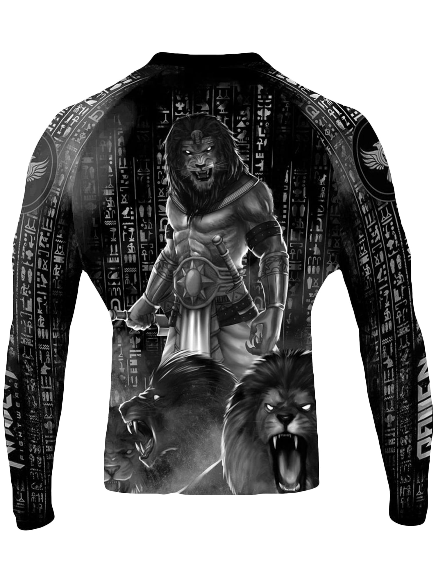 Raven Fightwear Men's The Gods of Egypt Maahes Lion Jiu Jitsu BJJ Rash ...