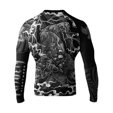 Raven Fightwear Men's BJJ Horror Werewolf Jiu Jitsu BJJ Rash Guard MMA ...