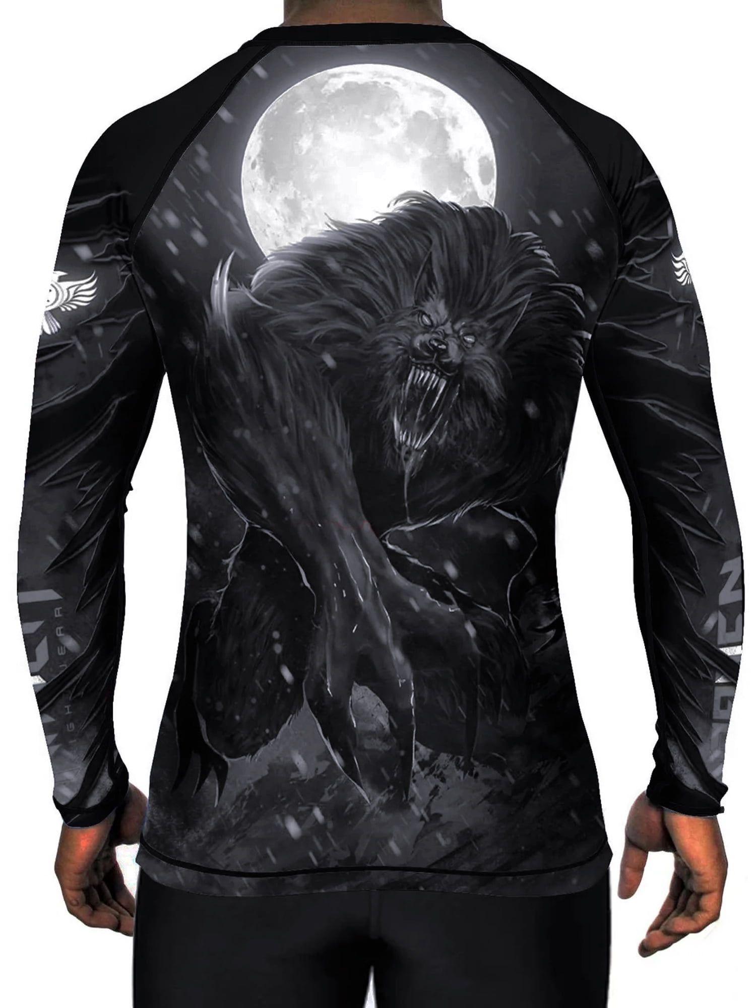 Raven Fightwear Men's The Werewolf Lycan BJJ Rash Guard Long Sleeve MMA ...