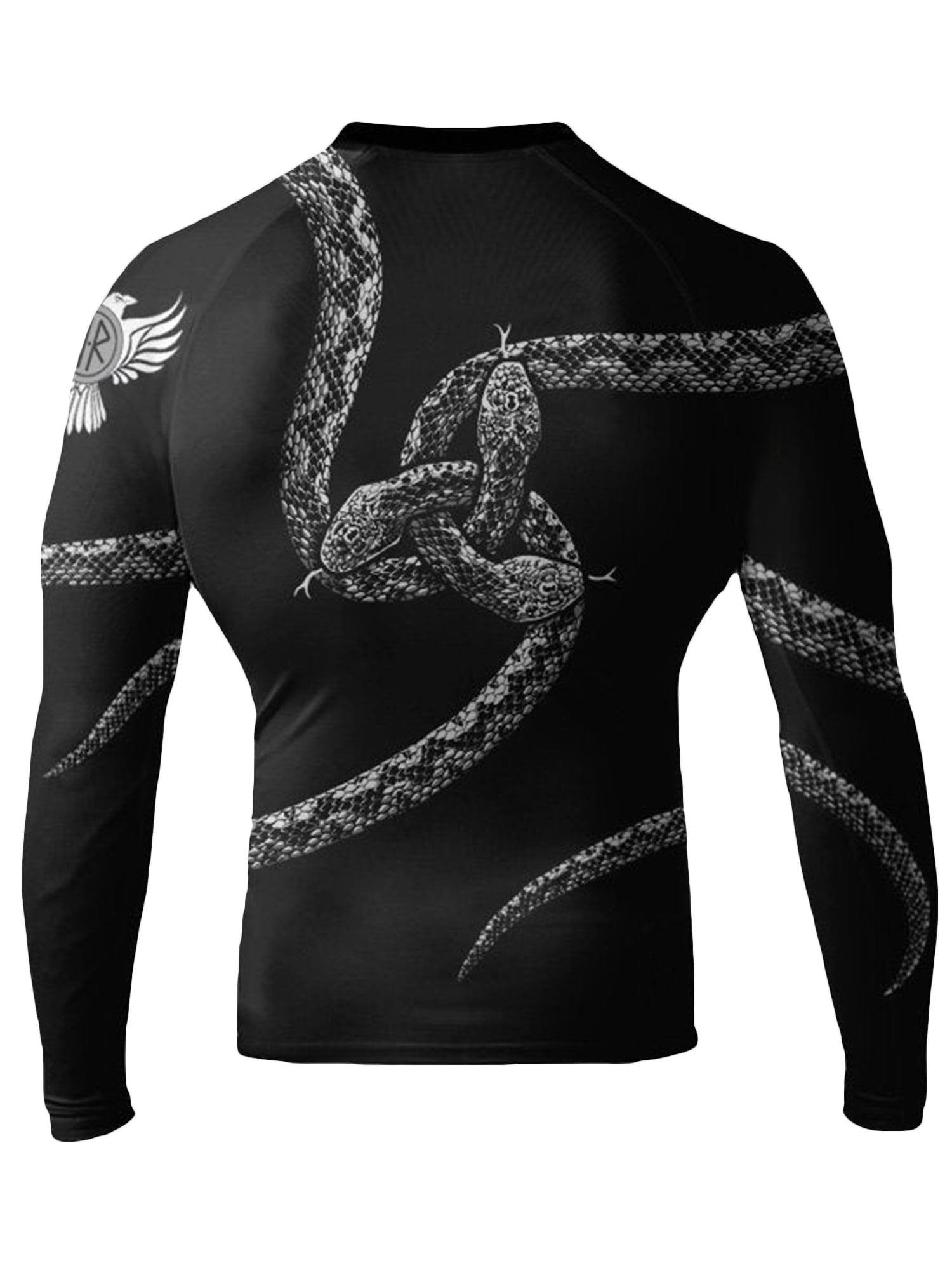Raven Fightwear Men's Vipera Snake BJJ Rash Guard MMA Black/White ...