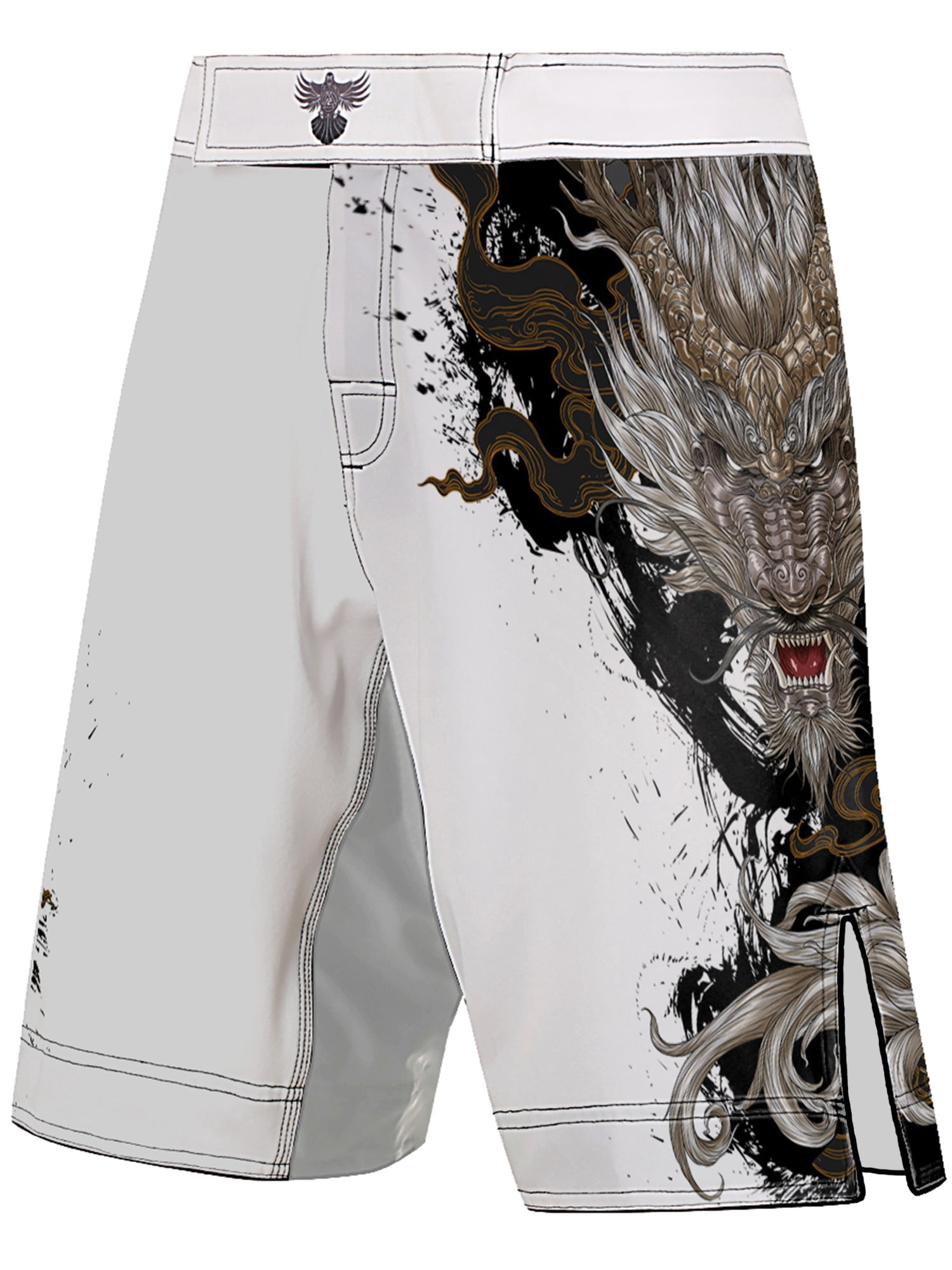 Raven Fightwear Men's Year of the Dragon MMA Shorts BJJ White - Walmart.com