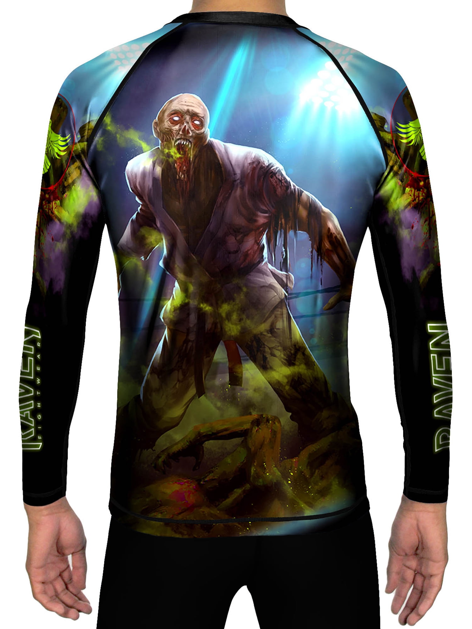 Raven Fightwear Men's Zombie 2.0 Jiu Jitsu BJJ Rash Guard MMA Black ...