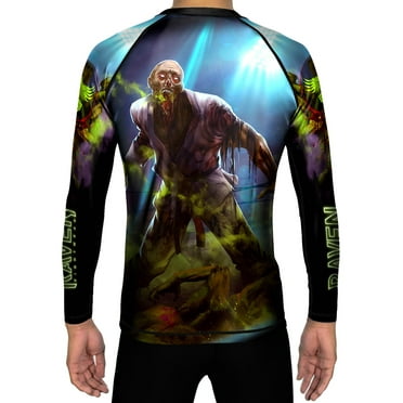 Raven Fightwear Men's BJJ Horror Werewolf Jiu Jitsu BJJ Rash Guard MMA ...
