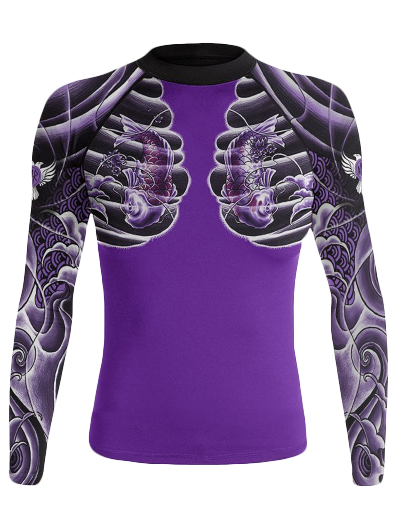 Raven Fightwear Women's Irezumi 2.0 Koi Fish BJJ Rash Guard MMA Purple ...