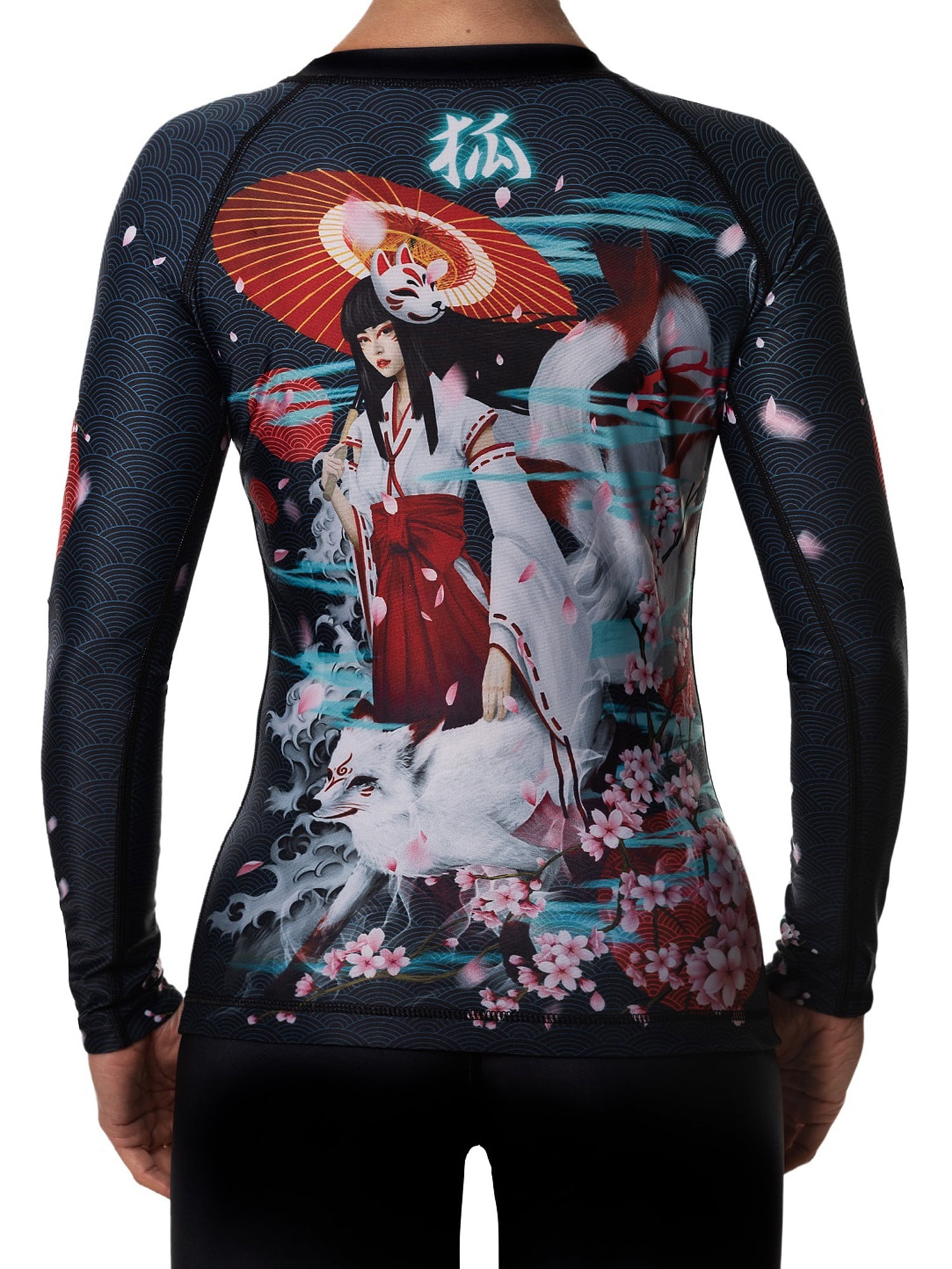 Raven Fightwear Women's Kitsune Fox BJJ Rash Guard MMA Black - Walmart.com