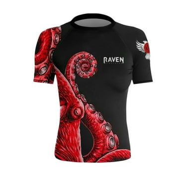 Raven Fightwear Women's Kraken Octopus Rash Guard MMA BJJ Black/White ...