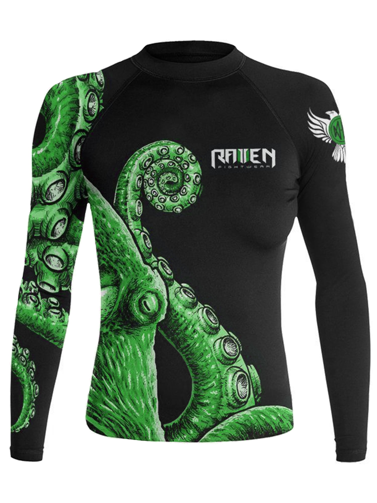 Raven Fightwear Women's Kraken Octopus Rash Guard MMA BJJ Black/Green ...