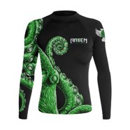 Raven Fightwear Women's Kraken Octopus Rash Guard MMA BJJ Black/White ...