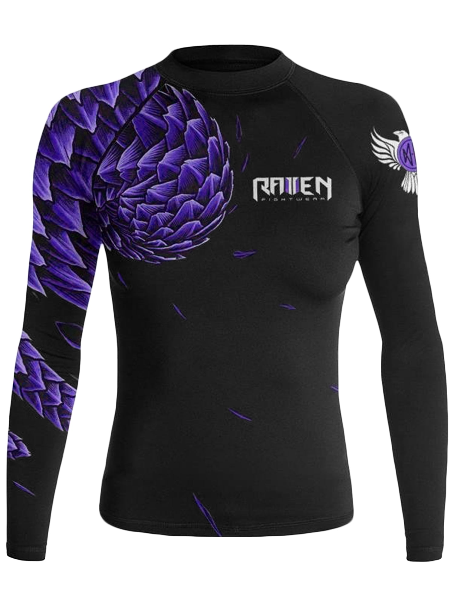 Raven Fightwear Women's Power Pangolin BJJ Rash Guard MMA Black/Purple ...