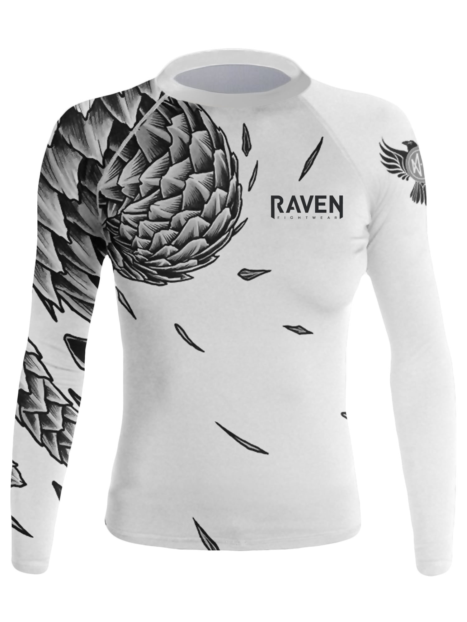 Raven Fightwear Women's Power Pangolin BJJ Rash Guard MMA v2 White ...