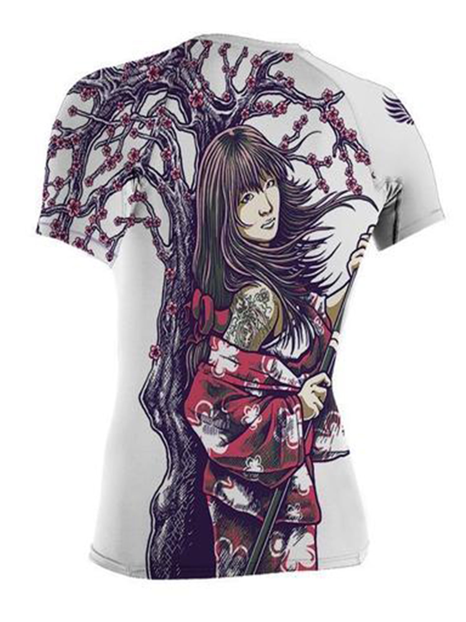 Raven Fightwear Women's Sakura MMA BJJ Short Sleeve Rash Guard White ...