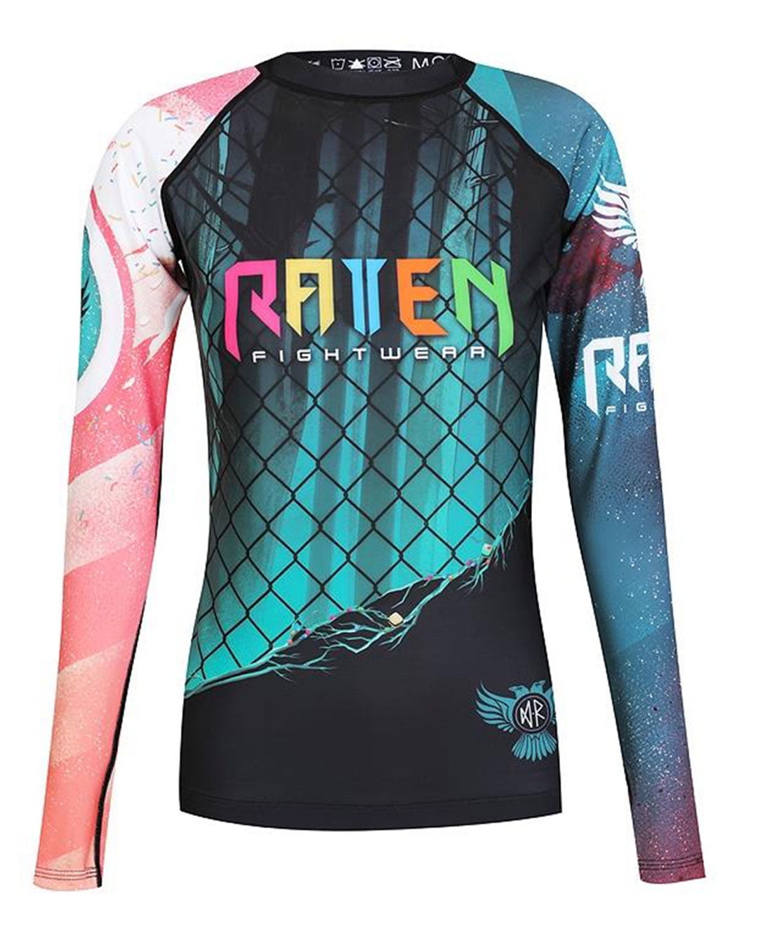 Raven Fightwear Women's The Candy Rash Guard MMA BJJ Black Large ...