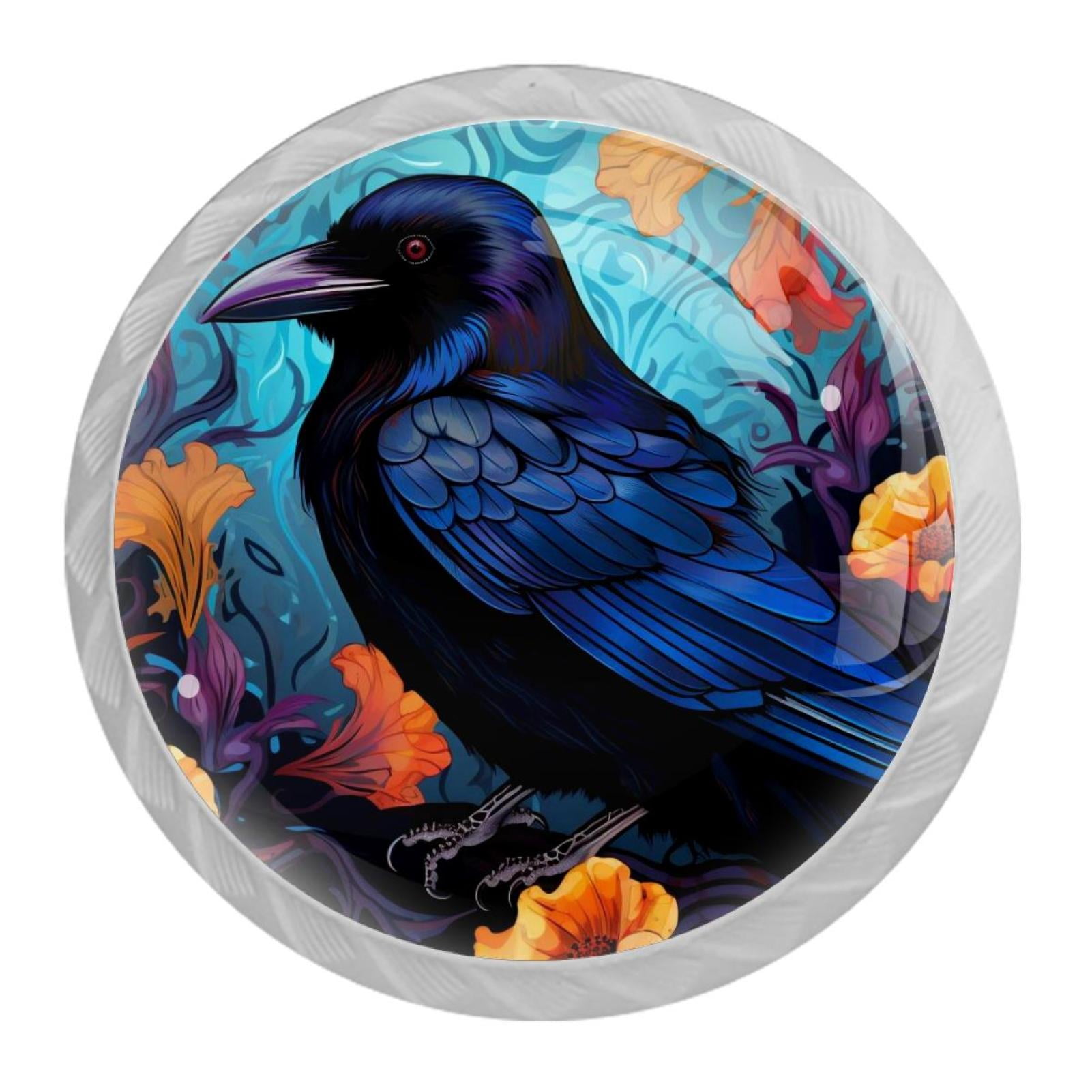 Raven Flowers Custom Drawer Knobs - Transparent Cabinet Knobs ABS Glass ...
