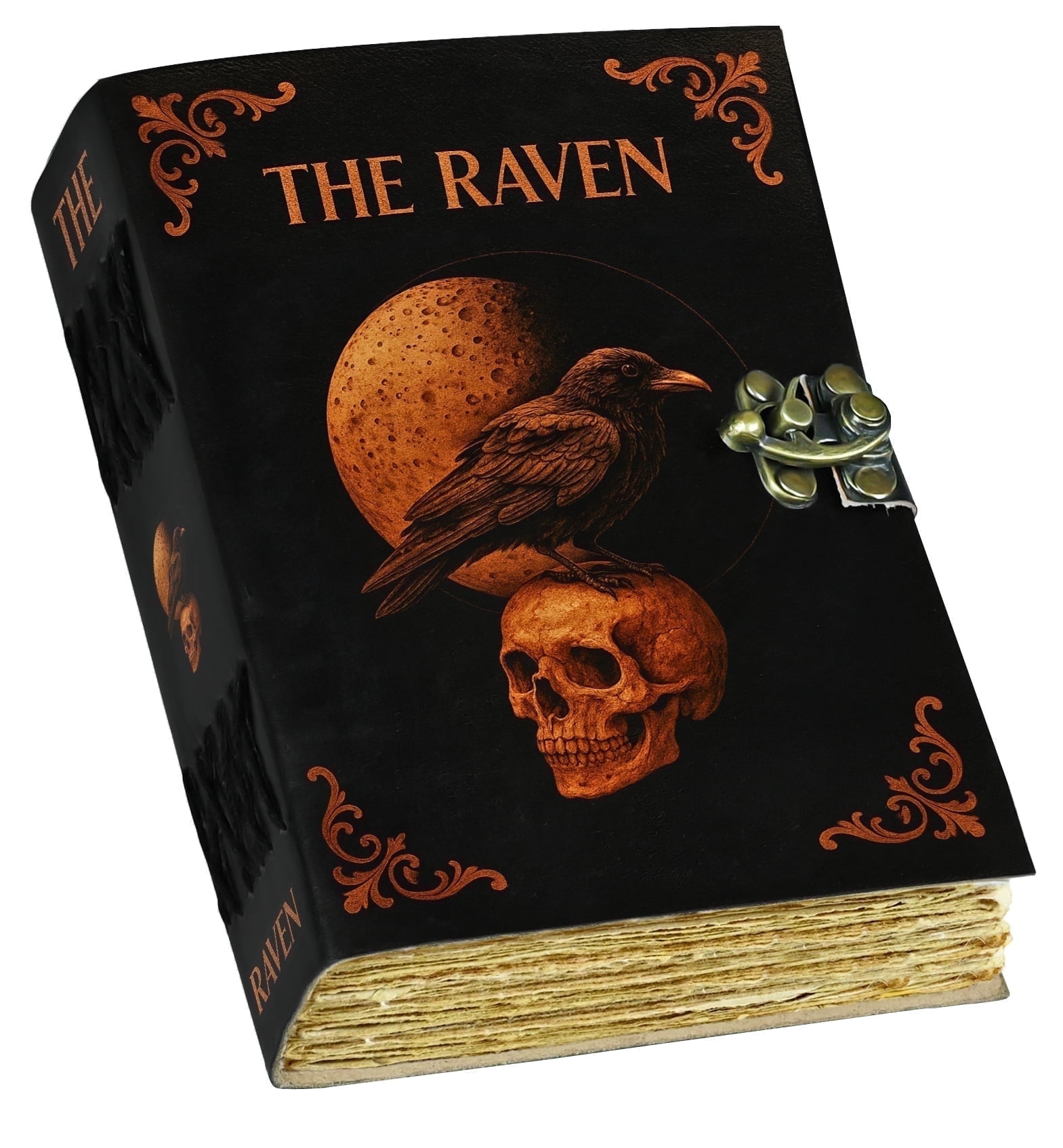 Raven Leather Journal - Blank Spell Book of Shadows grimoire Tarot ...