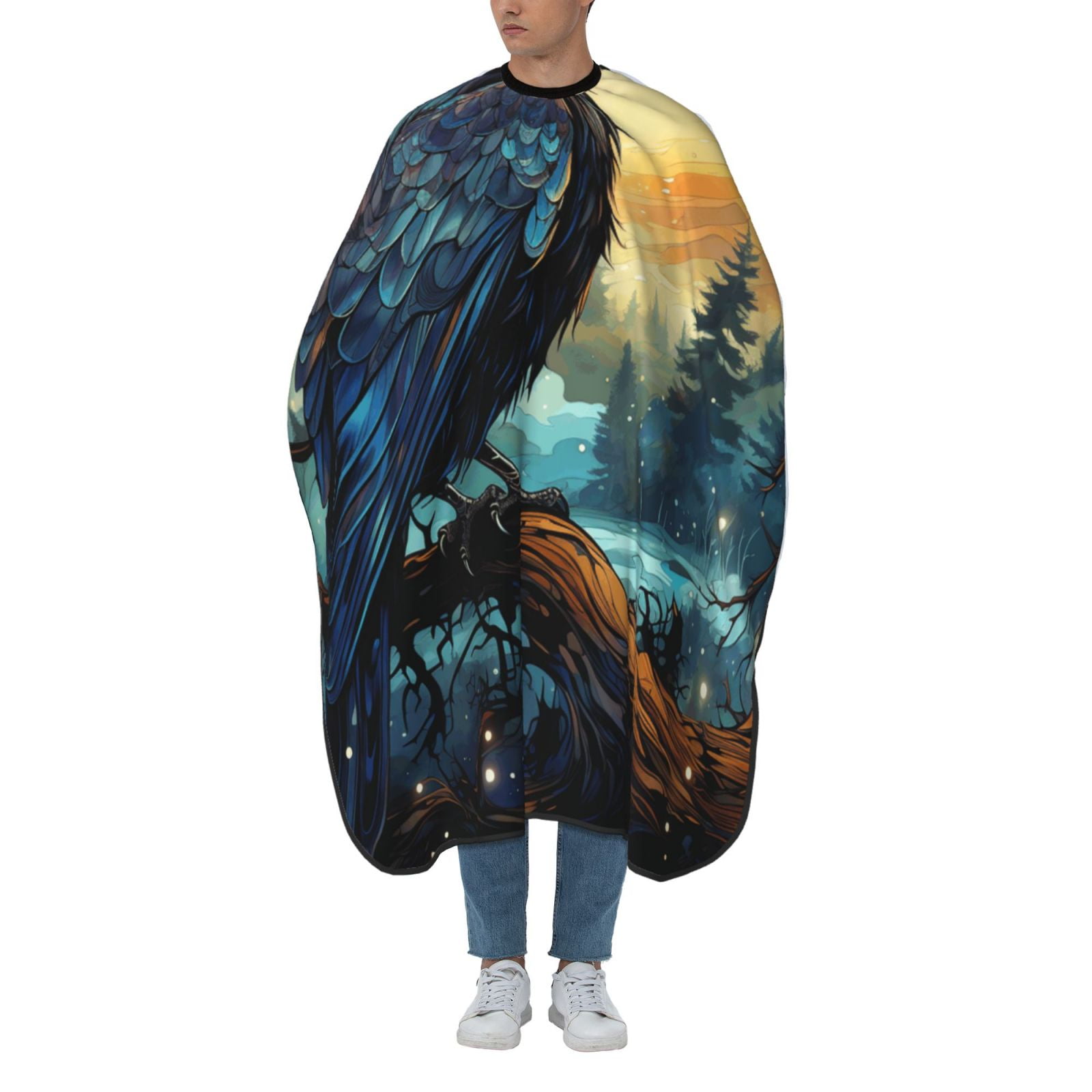 Raven Moonlight Starry Art Hair Cut Hairdressing Cape Apron Waterproof ...