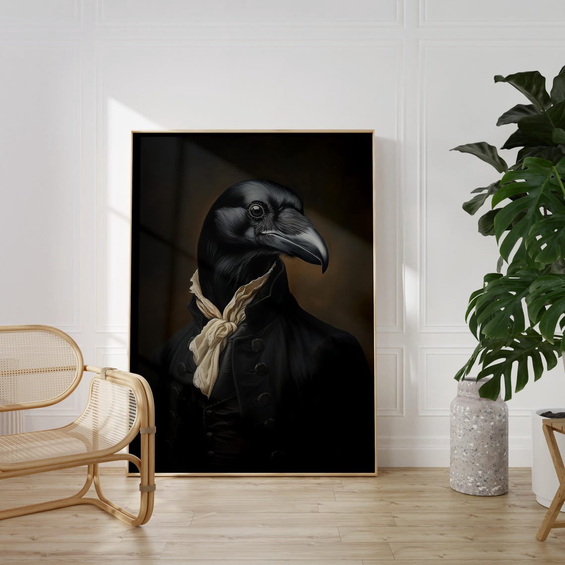 Raven Portrait Print, Dark Raven Wall Art, Gothic Animal Poster ...