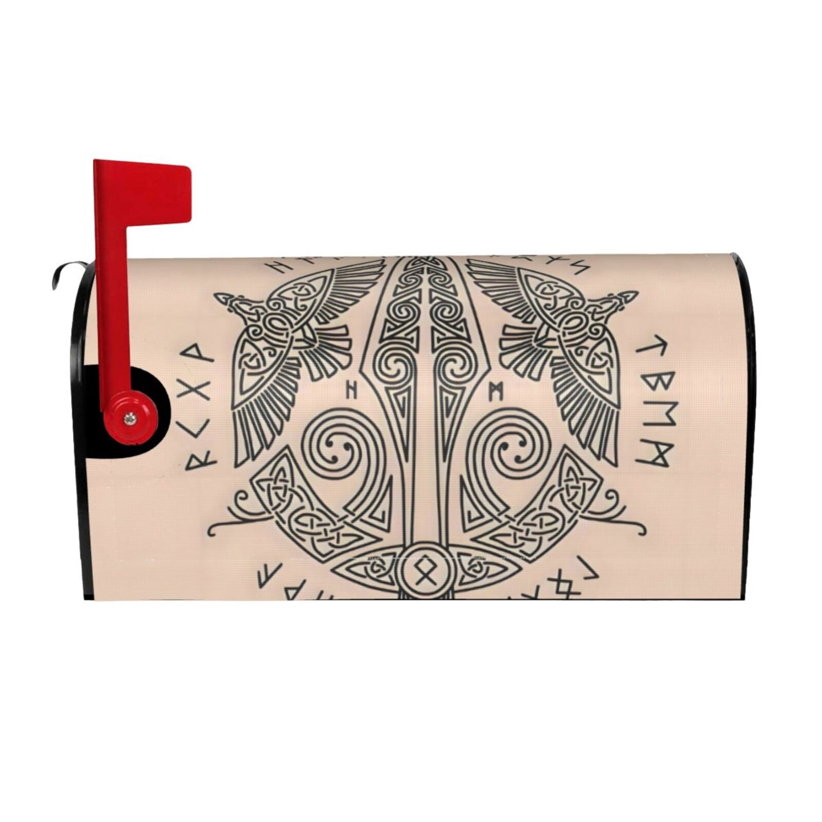 Raven Rune Viking Mailbox Cover Magnetic Standard Size Postal Norse ...