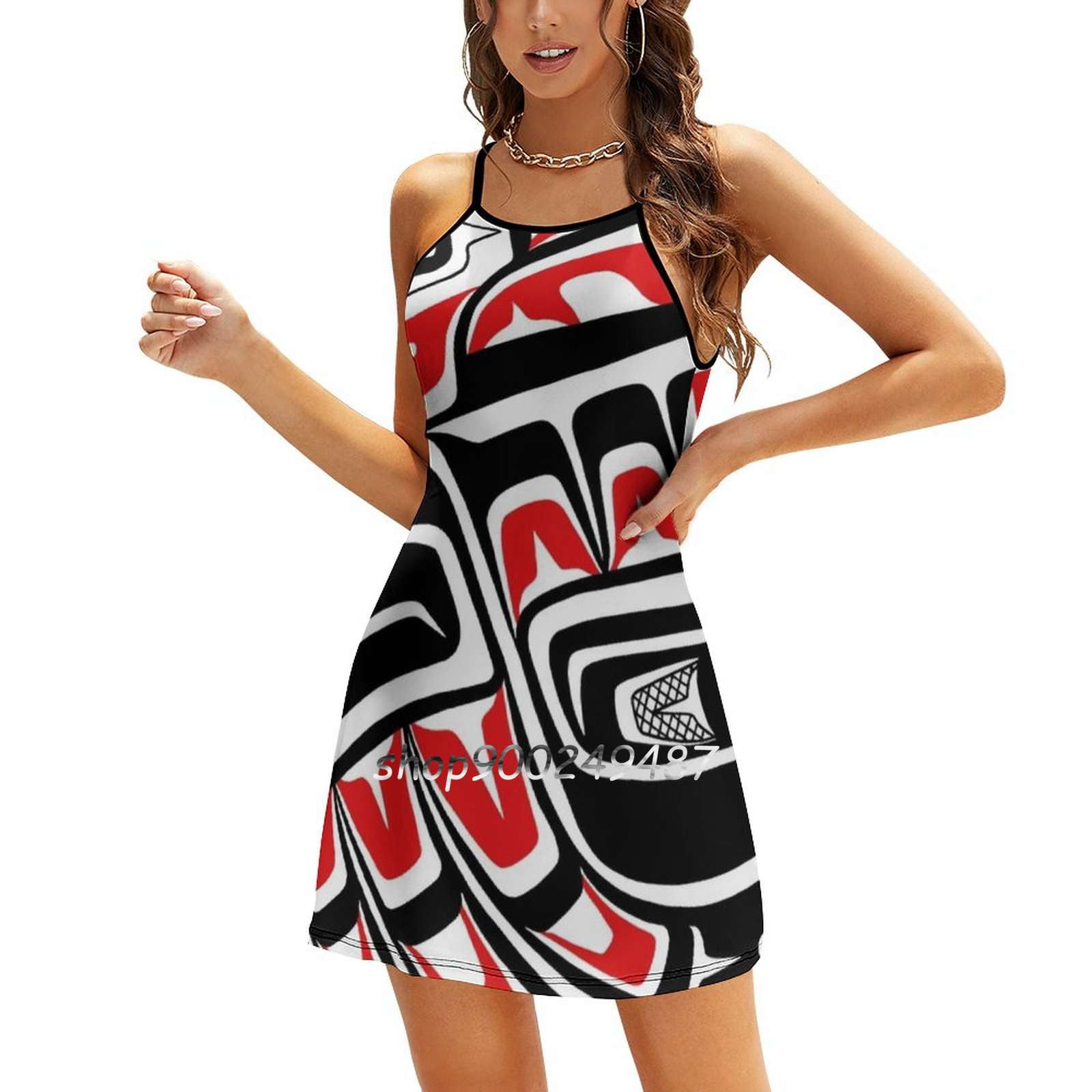 Raven Steals The Sun-Pnw Style Flare Dress Square Neck Dress Elegant ...