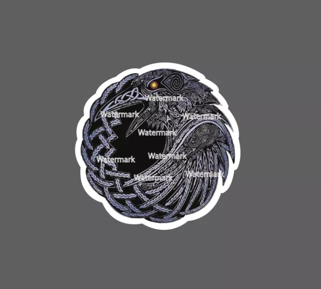 Raven Sticker Nordic Viking Waterproof Sticker Phone Decal Water Bottle ...