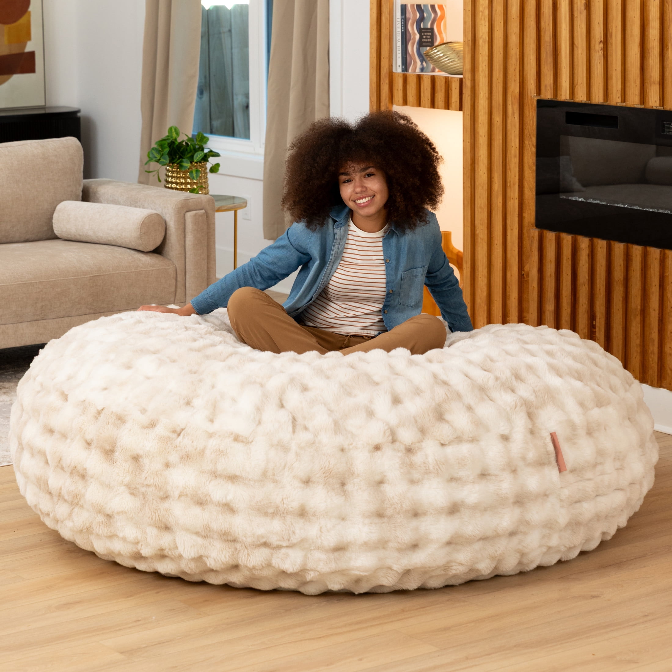 Raven-Symoné Home Big Snuggler Luxe Faux Fur 6 Foot Cocoon 2-in-1 Large ...