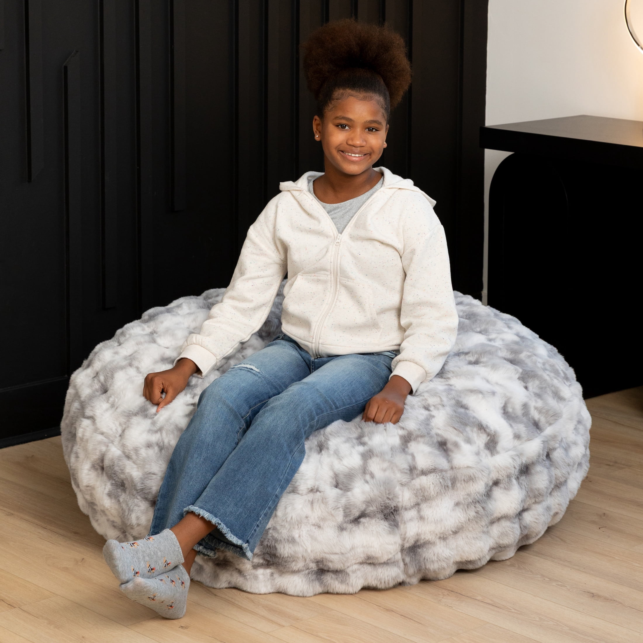 Raven-Symoné Home Lil' Cuddler Cocoon Jr Kids Faux Fur Bean Bag Crash ...