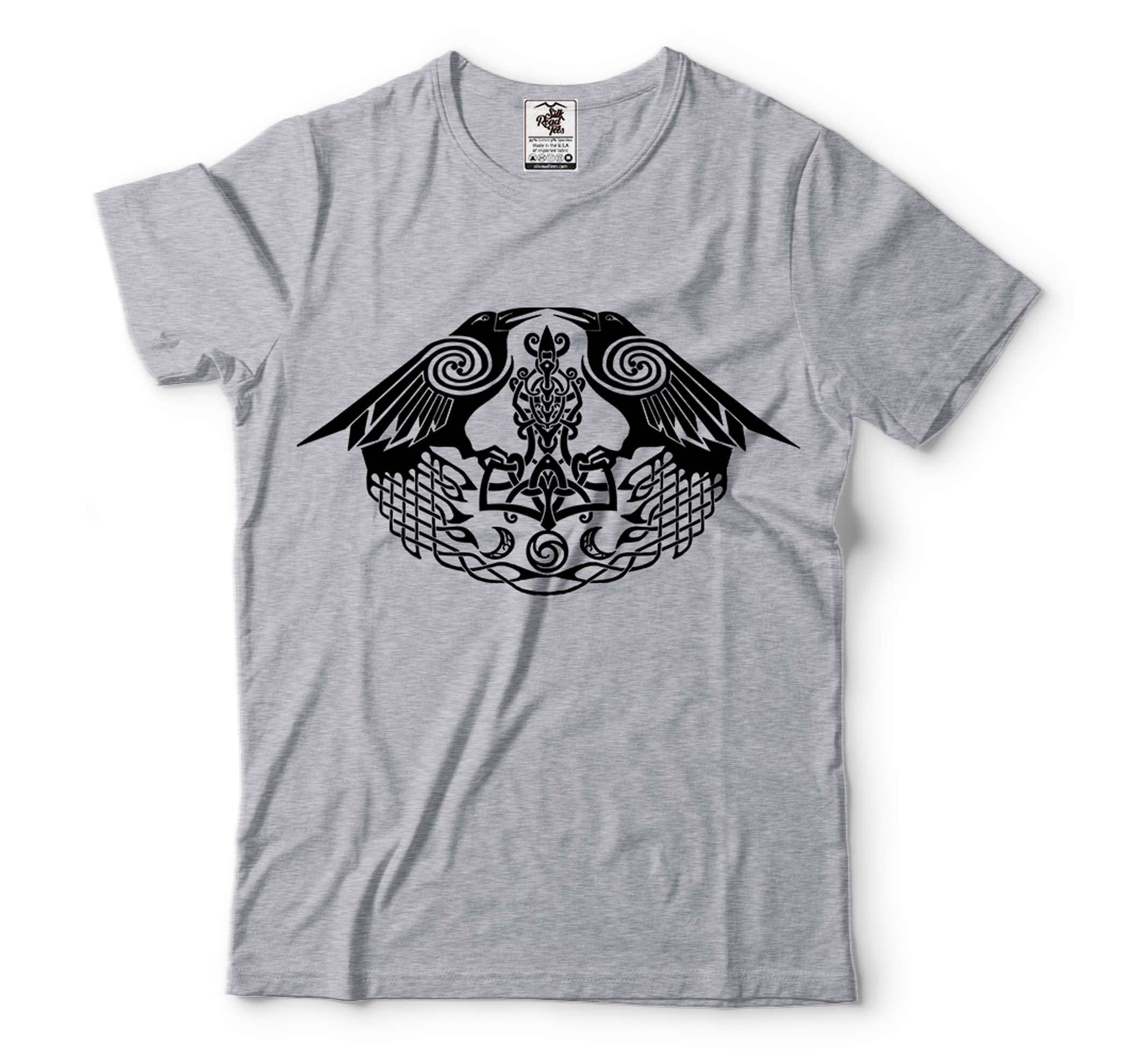 Raven T-Shirt Viking Ravens Tshirt Norse Nordic Mythology T-Shirt ...