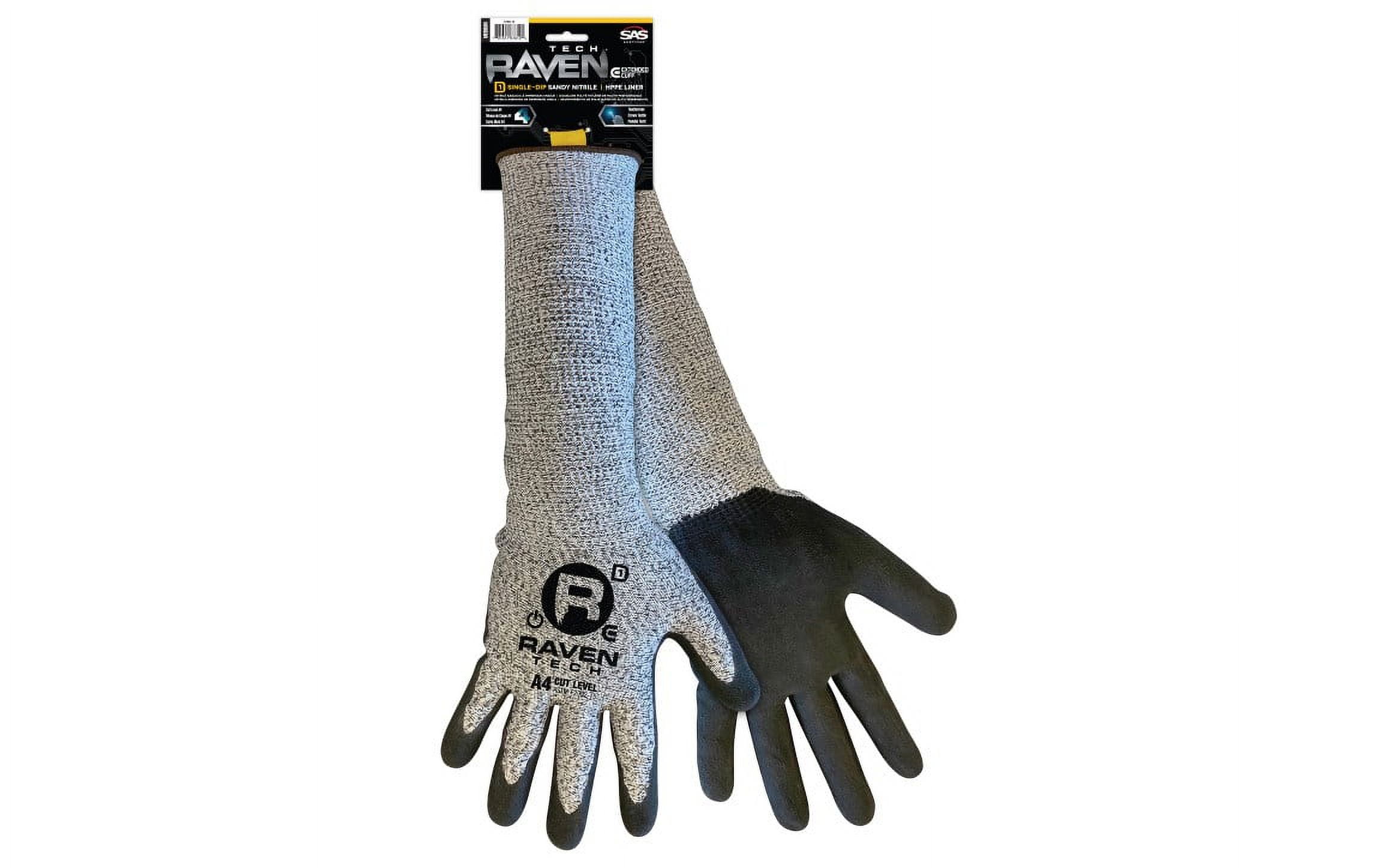 Raven Tech Extended Cuff Nitrile Dipped Sandy Finish Cut Level A4 ...