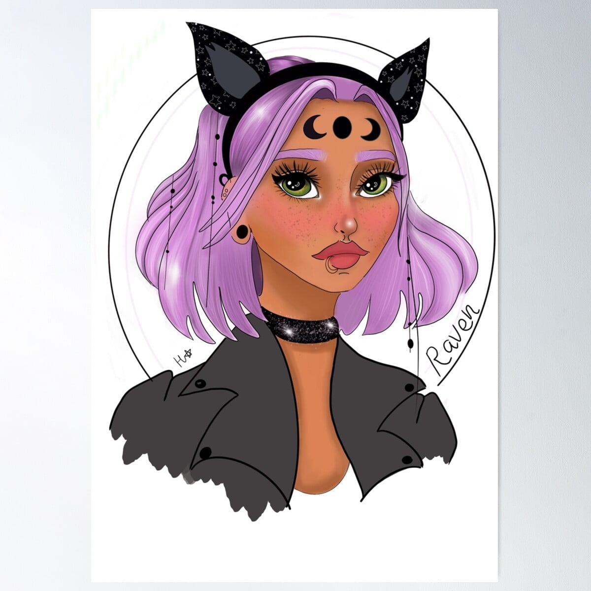 Raven The Purple Haired Witch Poster Wall Art, Modern Wall Decor For ...