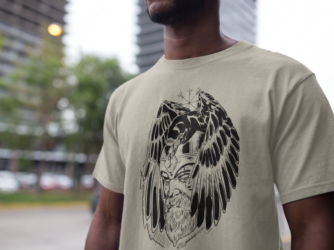 Raven Viking T-Shirt, Valhalla Tee, Viking Scandinavian Shirt, Norway ...