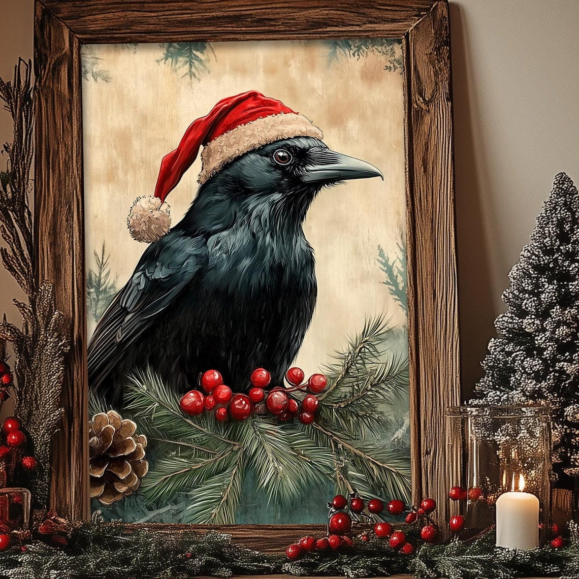 Raven Wall Art Print, Gothic Victorian Crow, Gothmas, Dark Academia ...