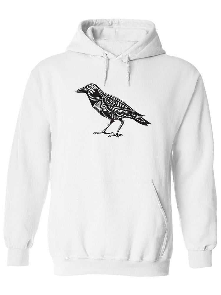 Raven With Patterns Hoodie Men -Image by Shutterstock, Male Large ...