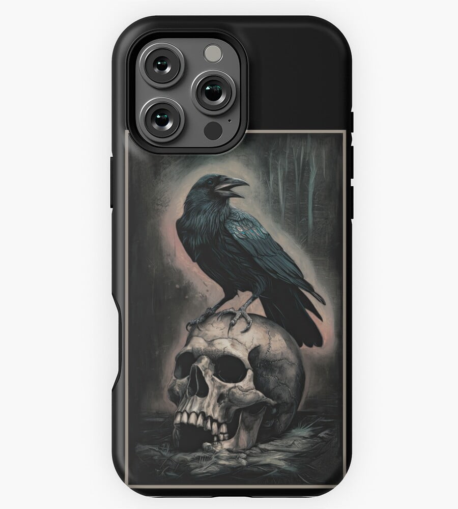 Raven and the Skeleton GA12595 Phone Case for iPhone 11 to 17 Pro Max ...