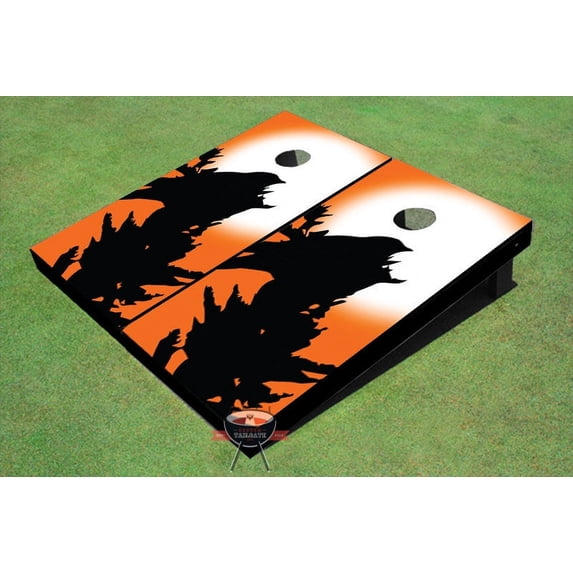 Raven on a Tree Orange Theme Cornhole Boards - Walmart.com
