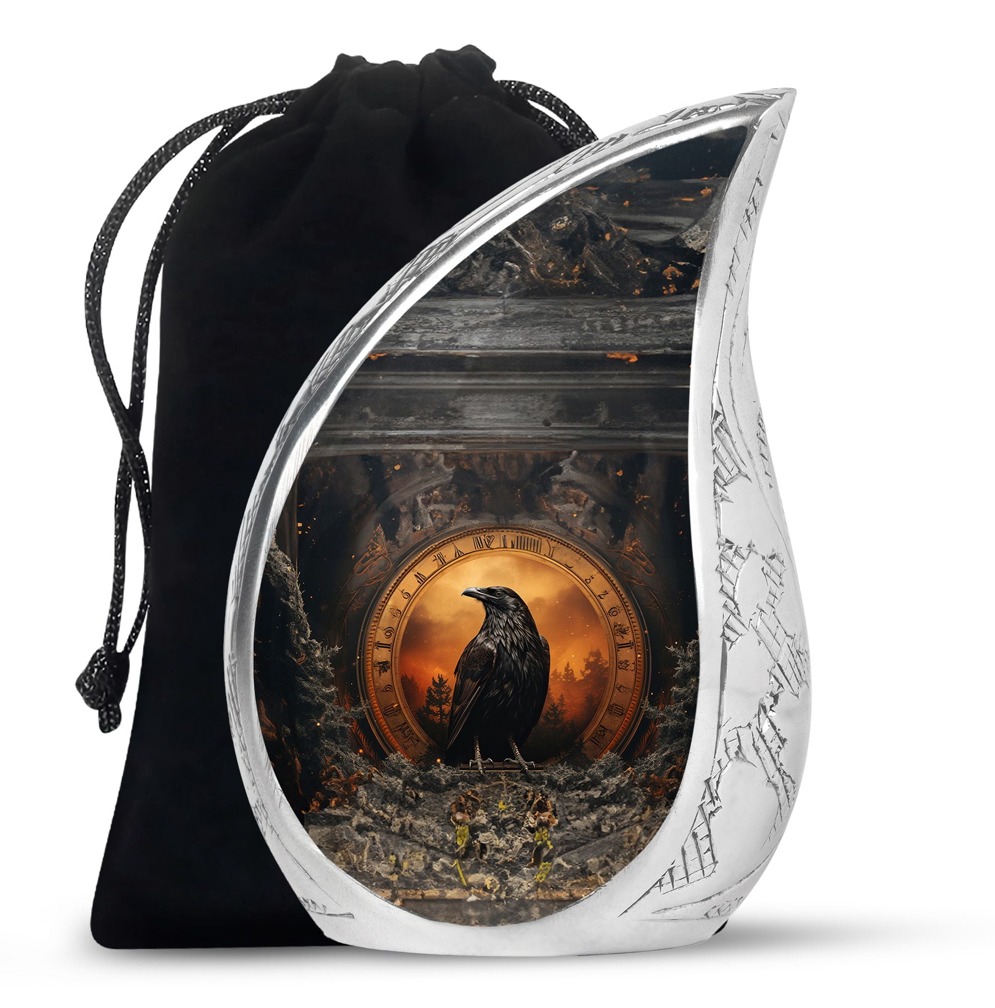 Raven's Black Teardrop, Urn for Ashes Adult Male, Memorial Urns for ...