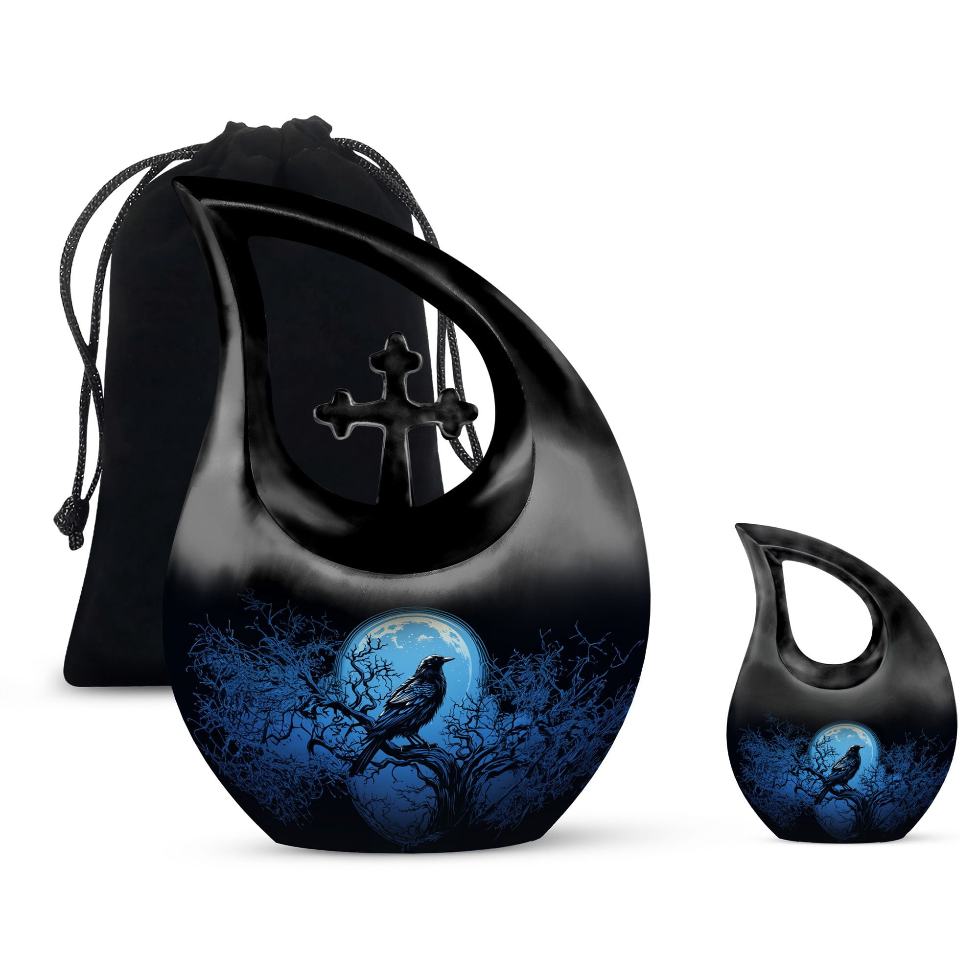 Raven's Moonlit Sonata Urn - Urns For Ashes Adult Male & Female ...