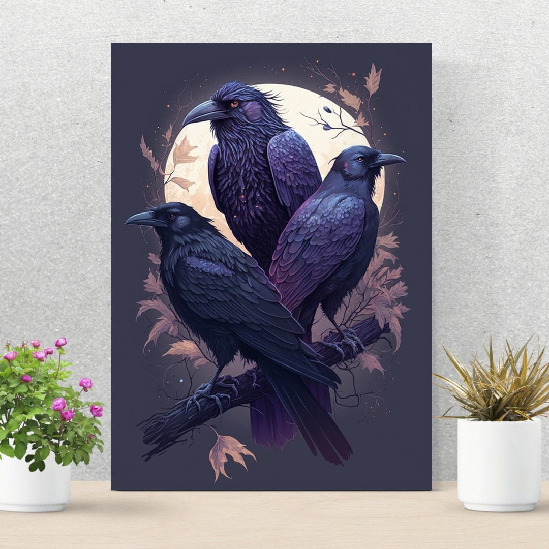 Raven's Respite - Dark Raven Canvas Wall Art - Walmart.com