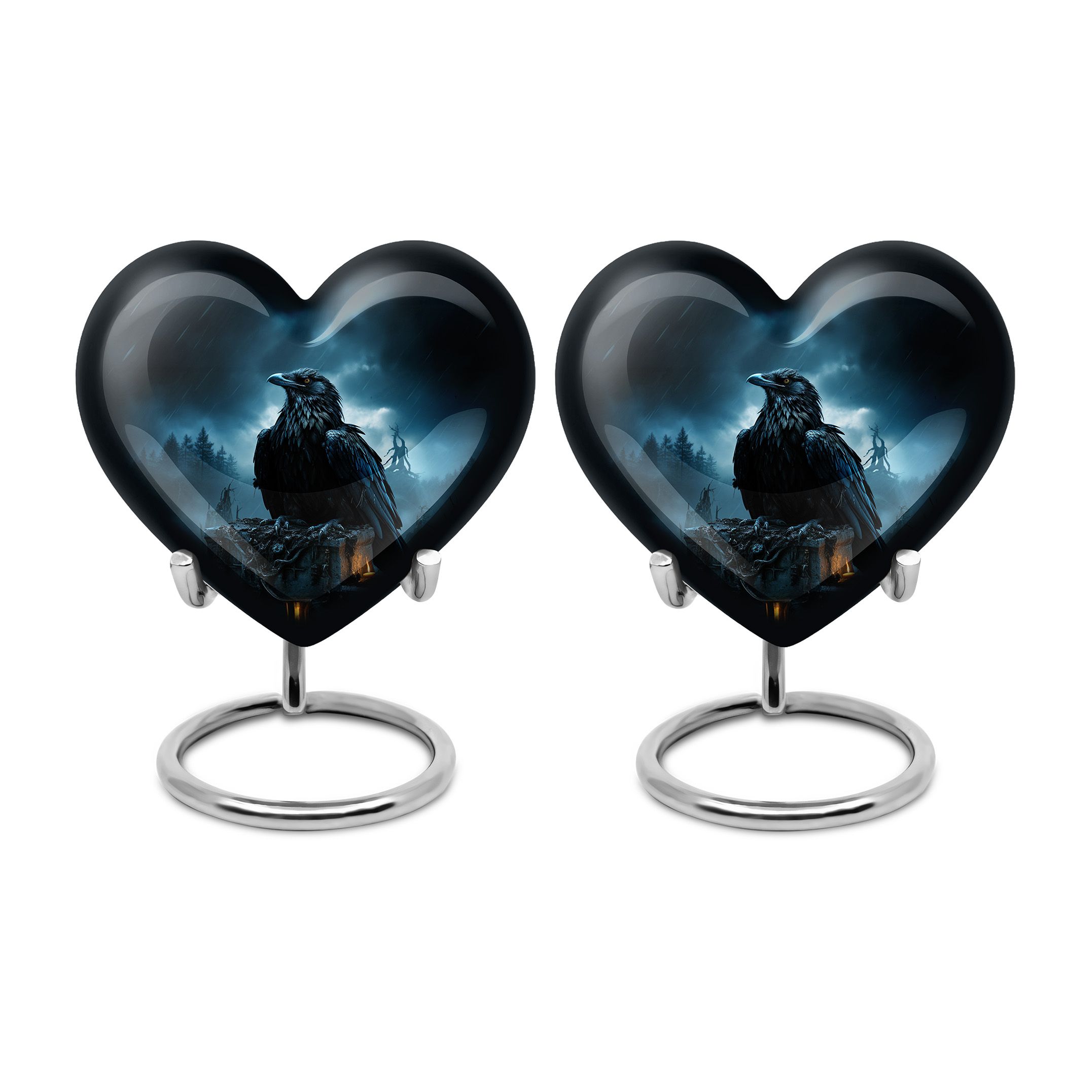 The Raven's Vigil - Heart Urns For Human Ashes - Sophisticated Small ...